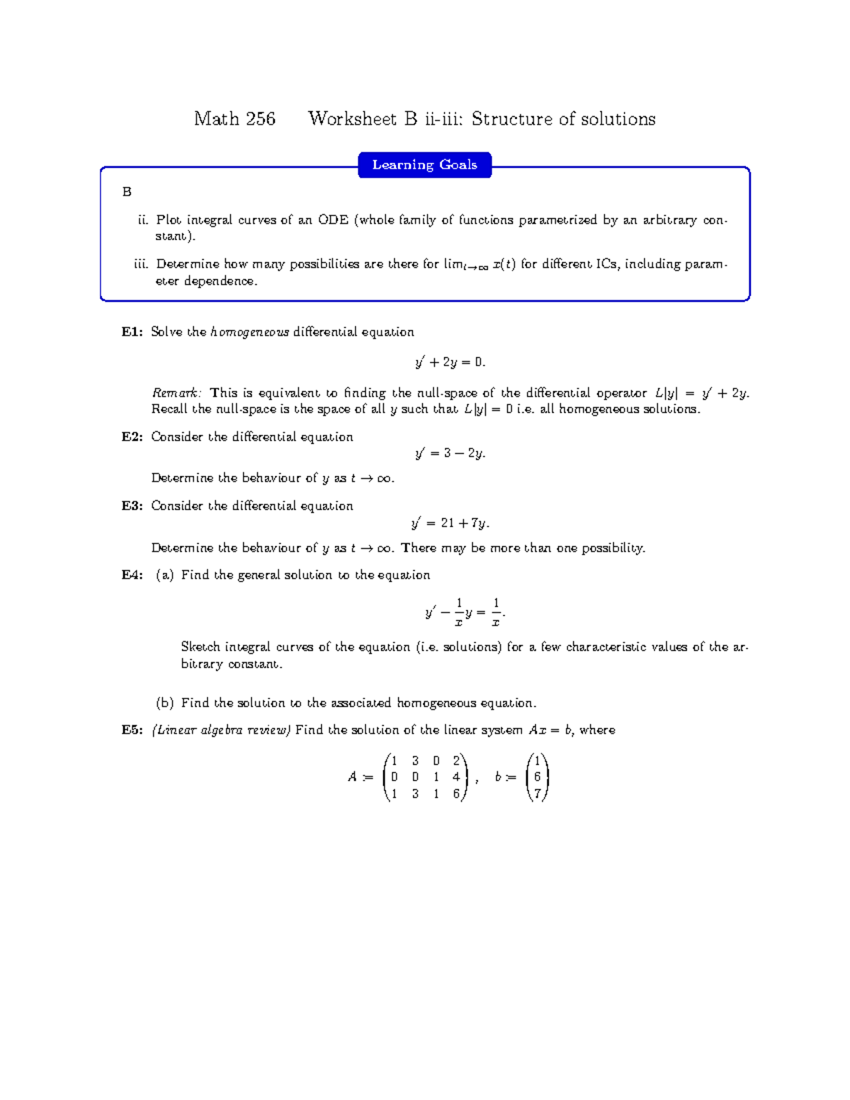 Worksheet 2B ii iii - Math 256 Worksheet B ii-iii: Structure of ...