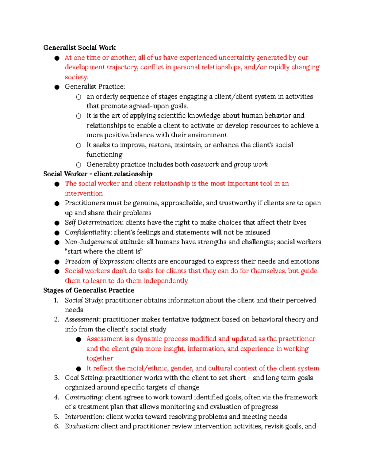 Generalist on social work - Generalist Social Work At one time or ...