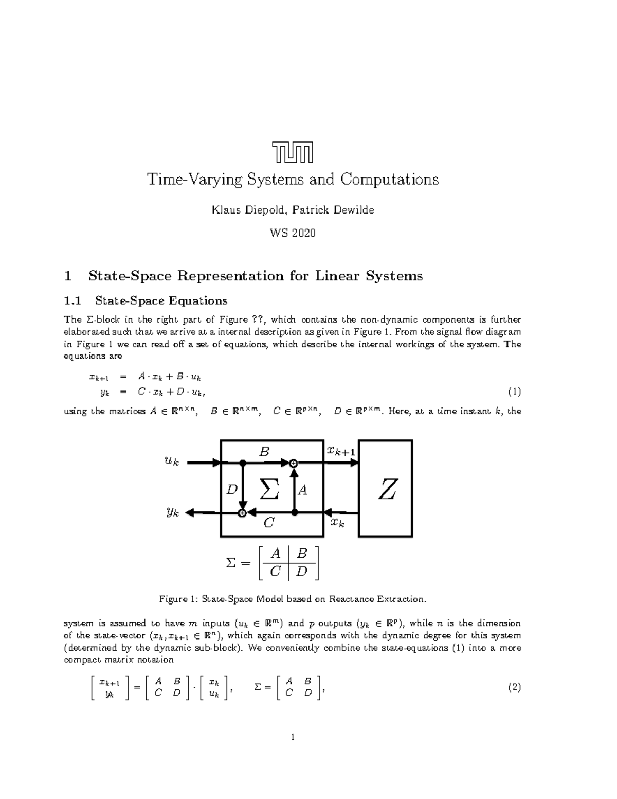 02 State Space Equations Time Varying Systems And Computations