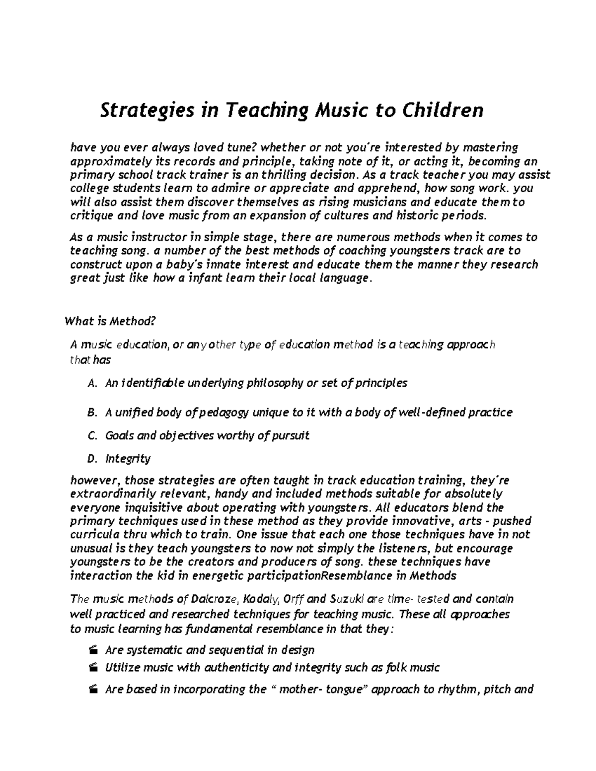 Lecture 6 - All about music - Strategies in Teaching Music to Children ...