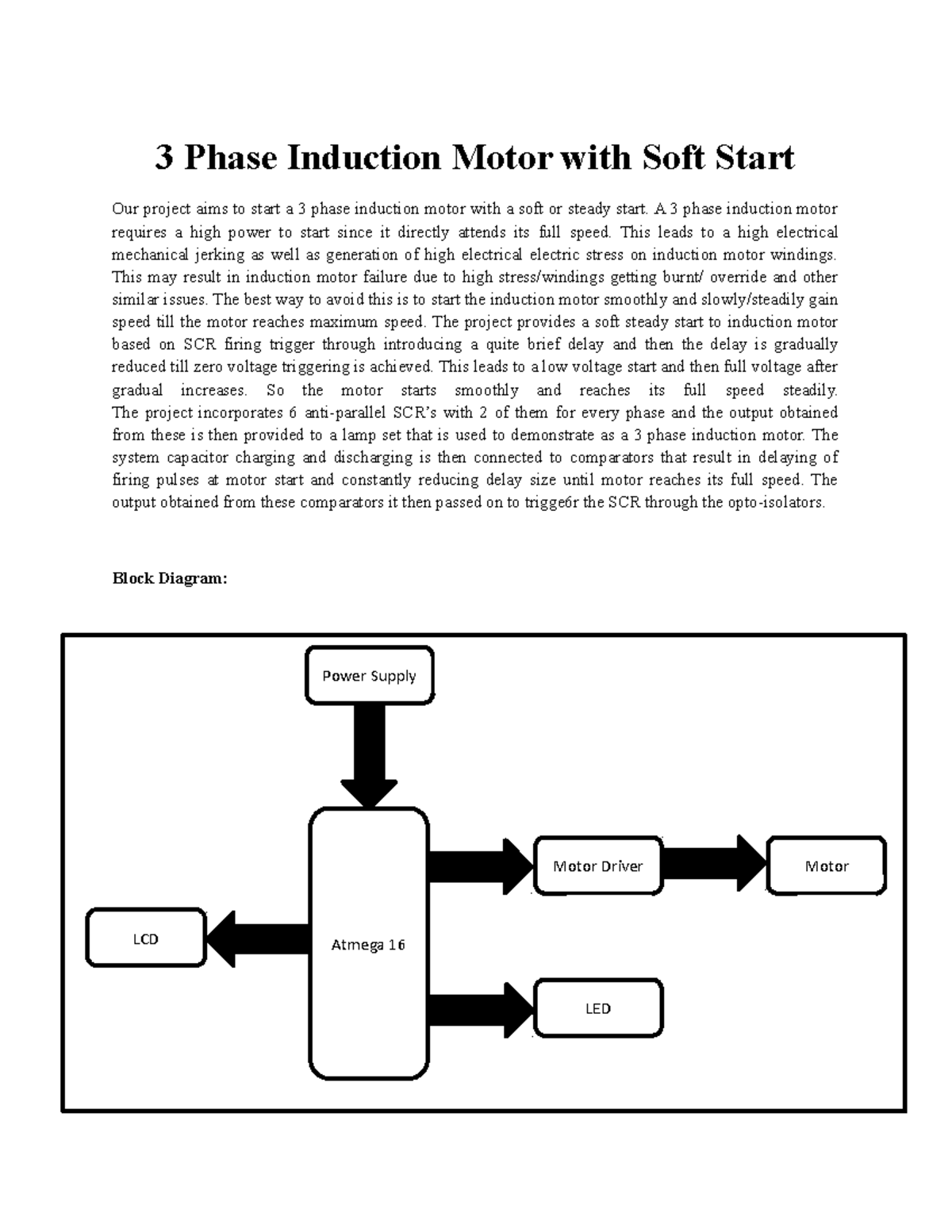 3 Phase Induction Motor With Soft Start - 3 Phase Induction Motor with ...