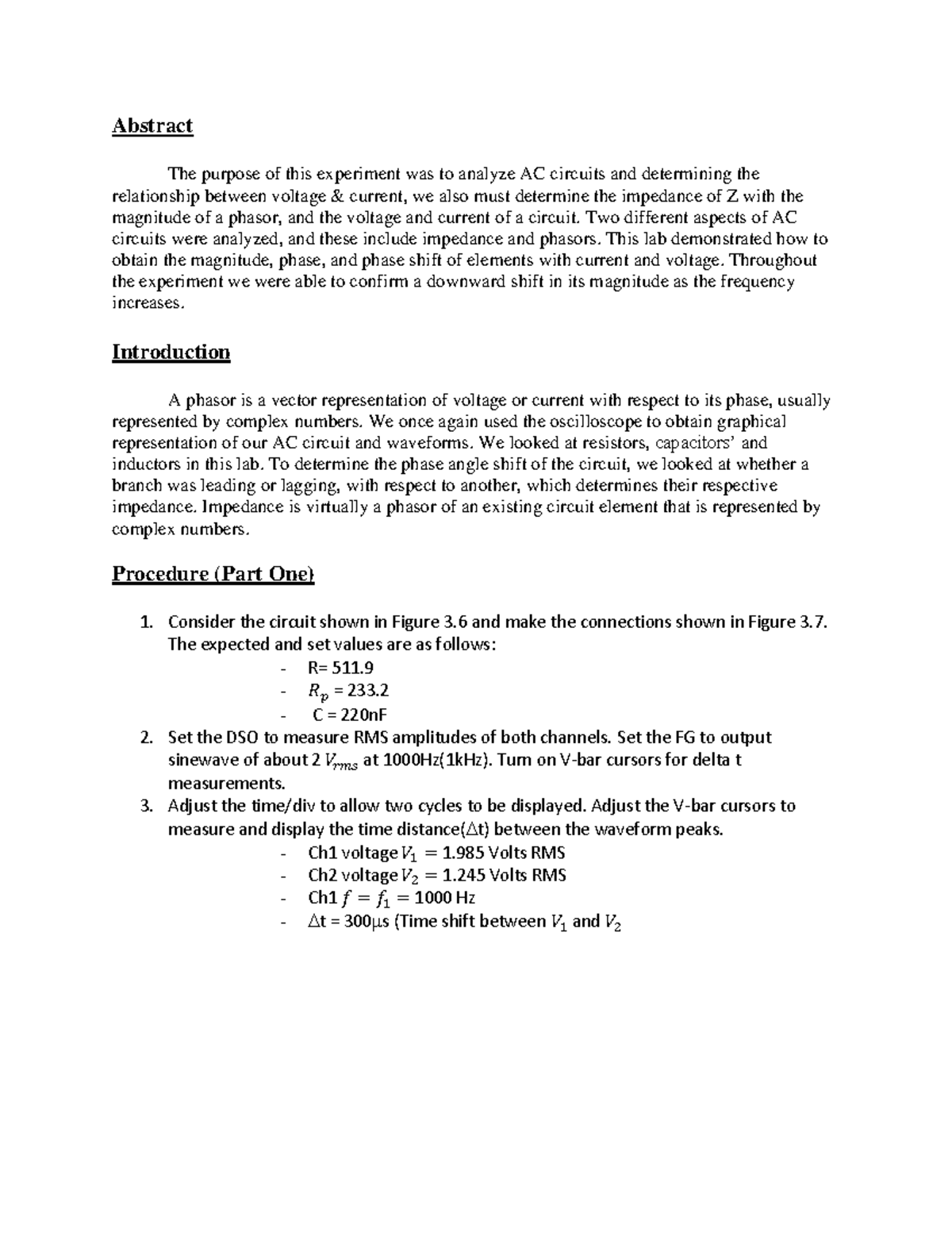 Lab3 - Lab 3 for ELEC 275, fully completed, no results - ELEC 275 ...