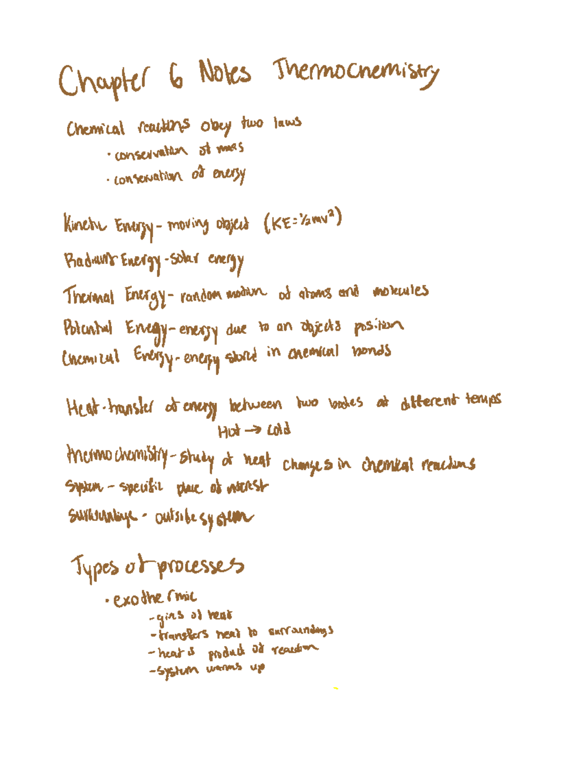 Chem Chapter 6 Notes - Chapter G Notes Thermochemistry Chemical ...