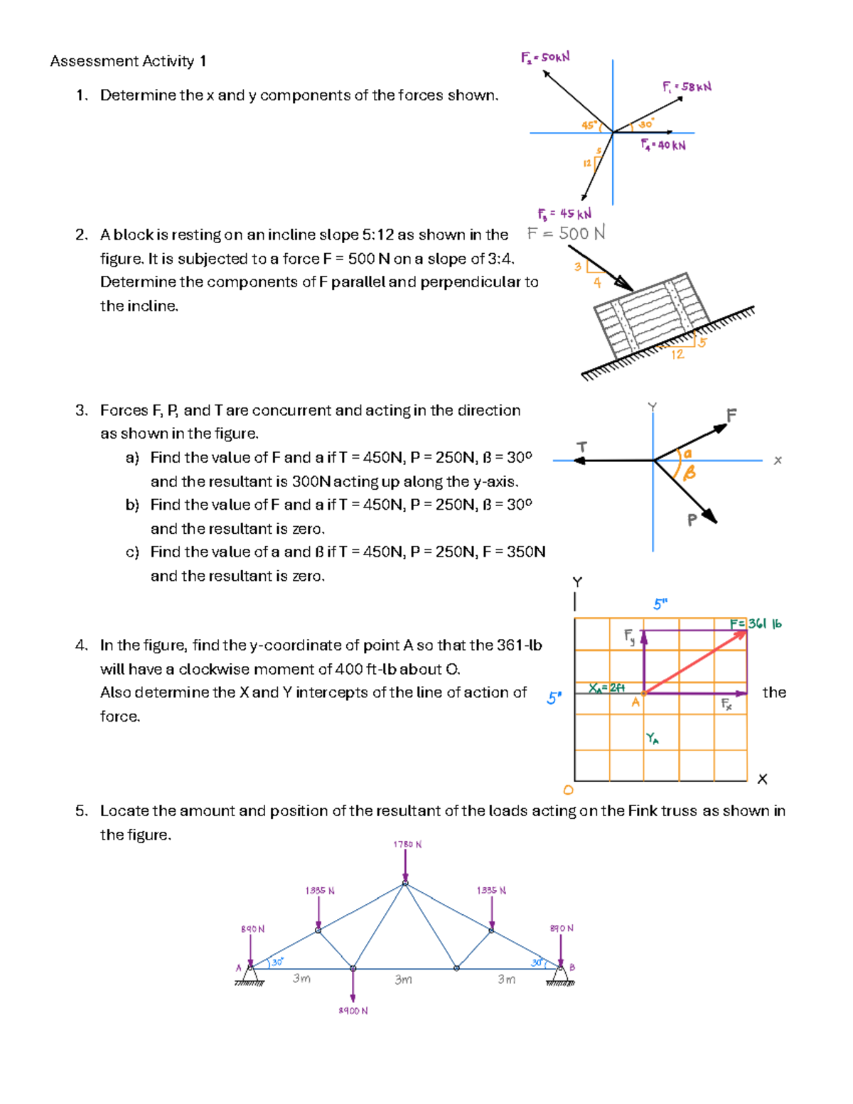 Assessment Activity 1 (Statics of Rigid Bodies) - Assessment Activity 1 ...