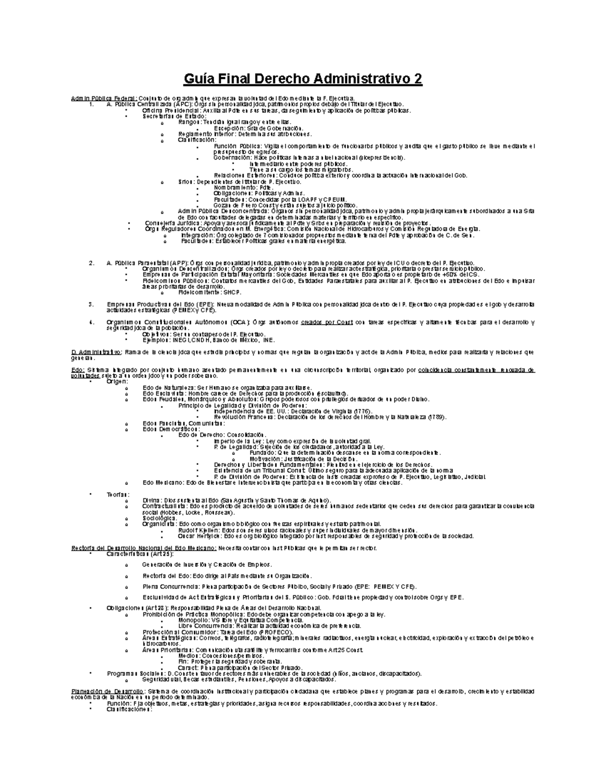Guía Final Derecho Administrativo 2 - Guía Final Derecho Administrativo 2 Admin Pública Federal ...