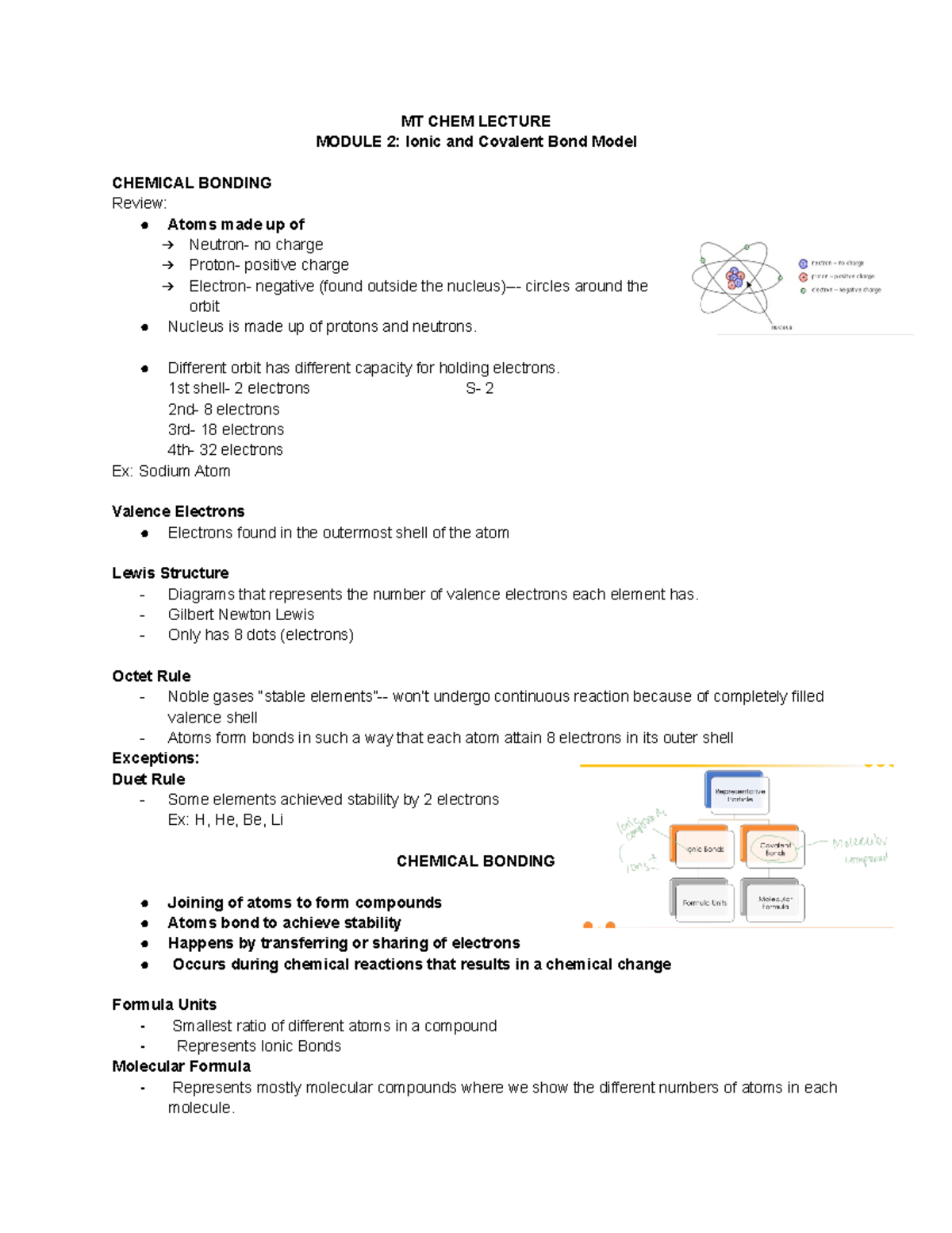 M2 CHEM Lecture - MT CHEM LECTURE MODULE 2: Ionic and Covalent Bond ...