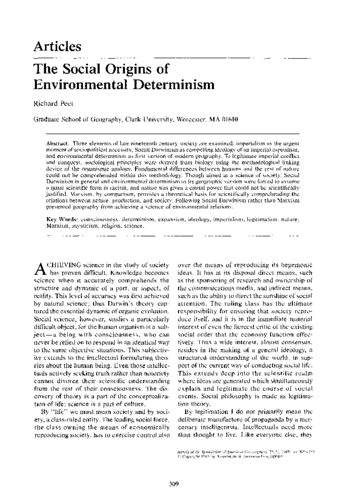 1-12The Social Origins of Environmental Determinism - Articles The ...