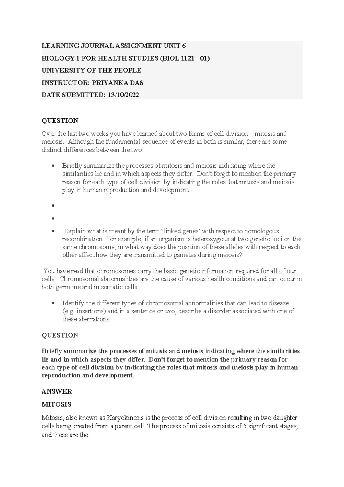 Learning Journal Assignment UNIT 6 BIOL 2401 - 01 - LEARNING JOURNAL ...
