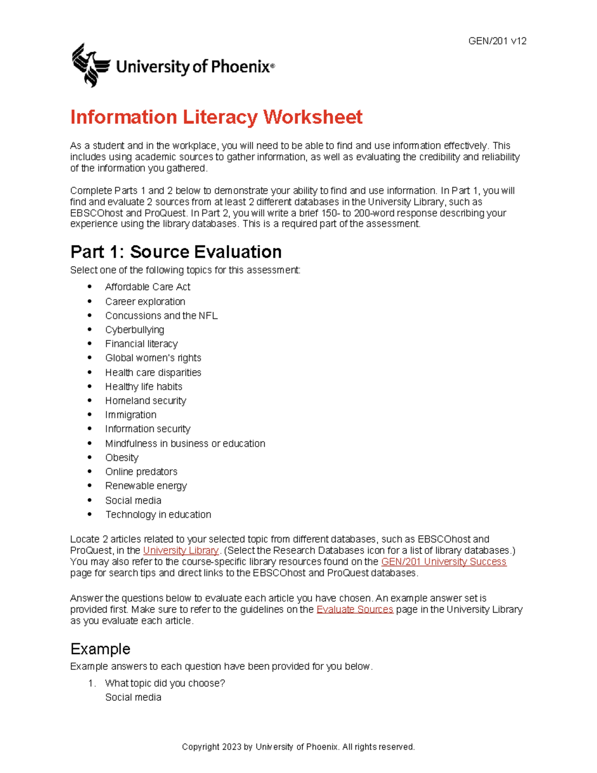 Gen201 v12 wk4 information literacy worksheet - GEN/201 v Information ...