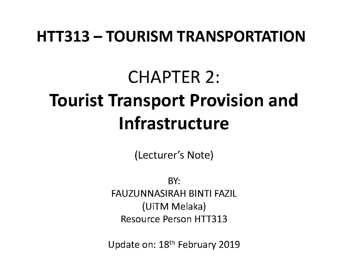 Chapter 2 - uhiuhoiujhguhgkuygiuhkuh - CHAPTER 2: Tourist Transport ...