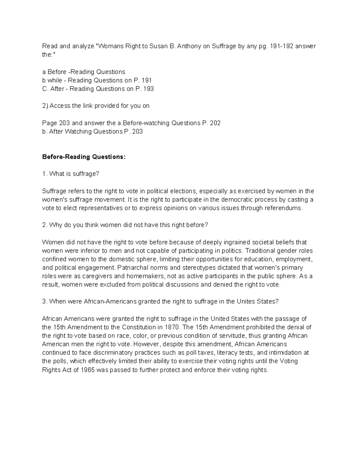 Rizal summary1 to 13 - Read and analyze "Womans Right to Susan B ...