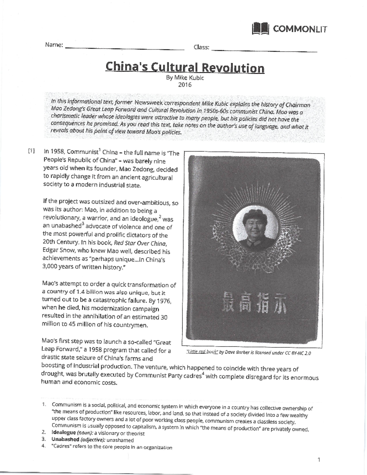 China's Cultural Revolution Student COPY - MAD3107 - USF - Studocu