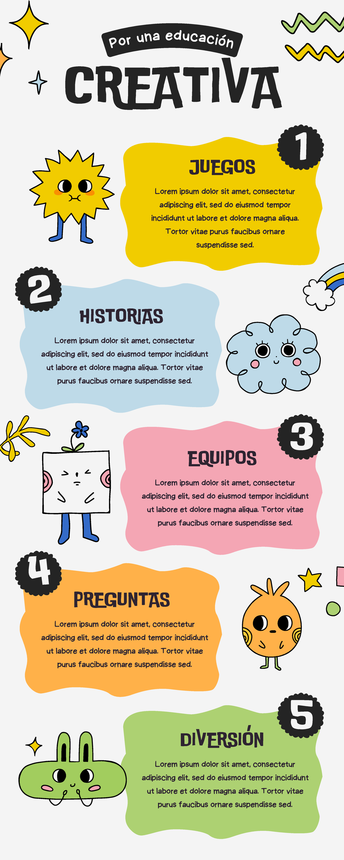 Infografía de Educación Creativa Listado de Ideas Niños Ilustrada ...