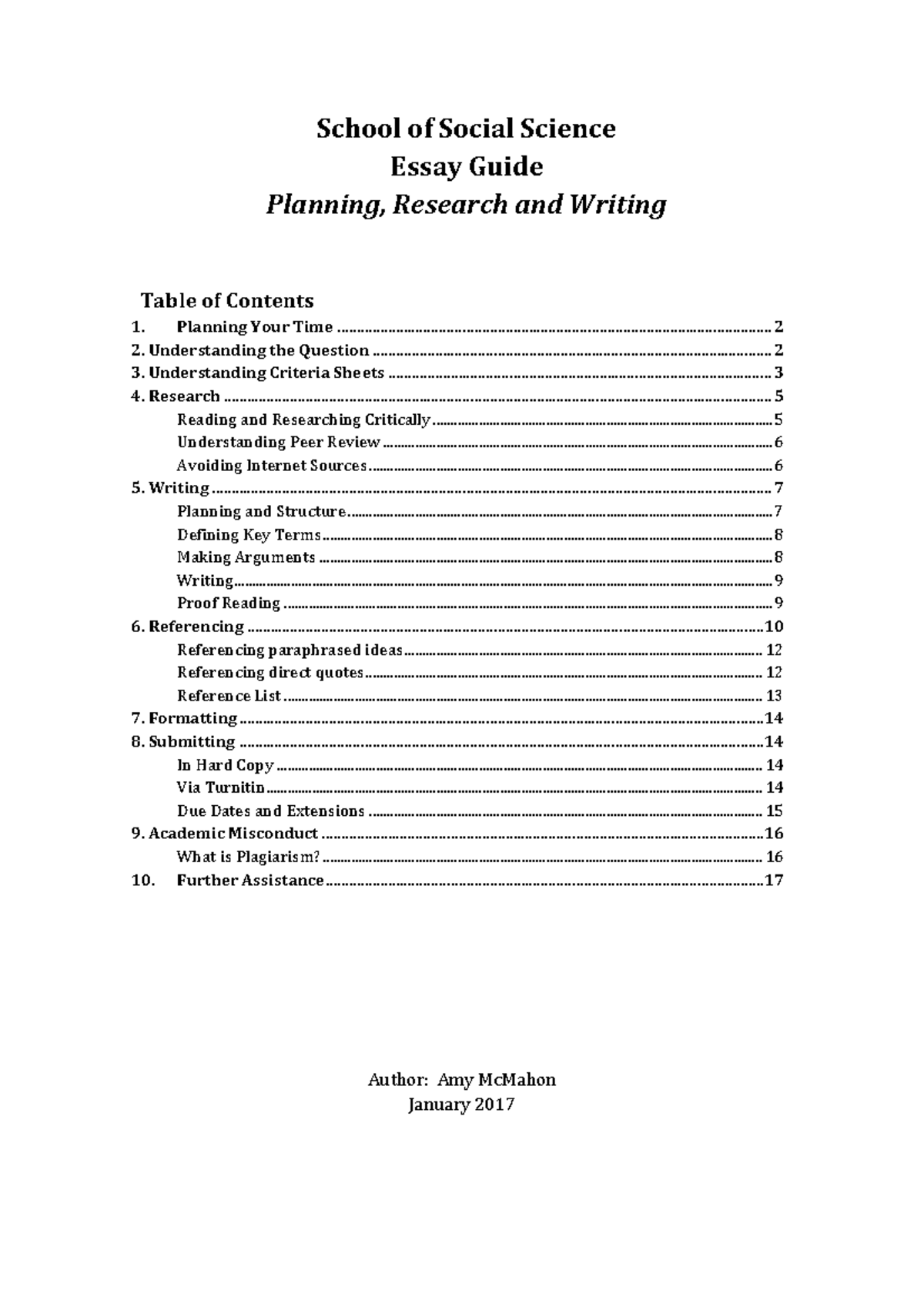 Essay Writing Guide Soc Sci - School of Social Science Essay Guide ...