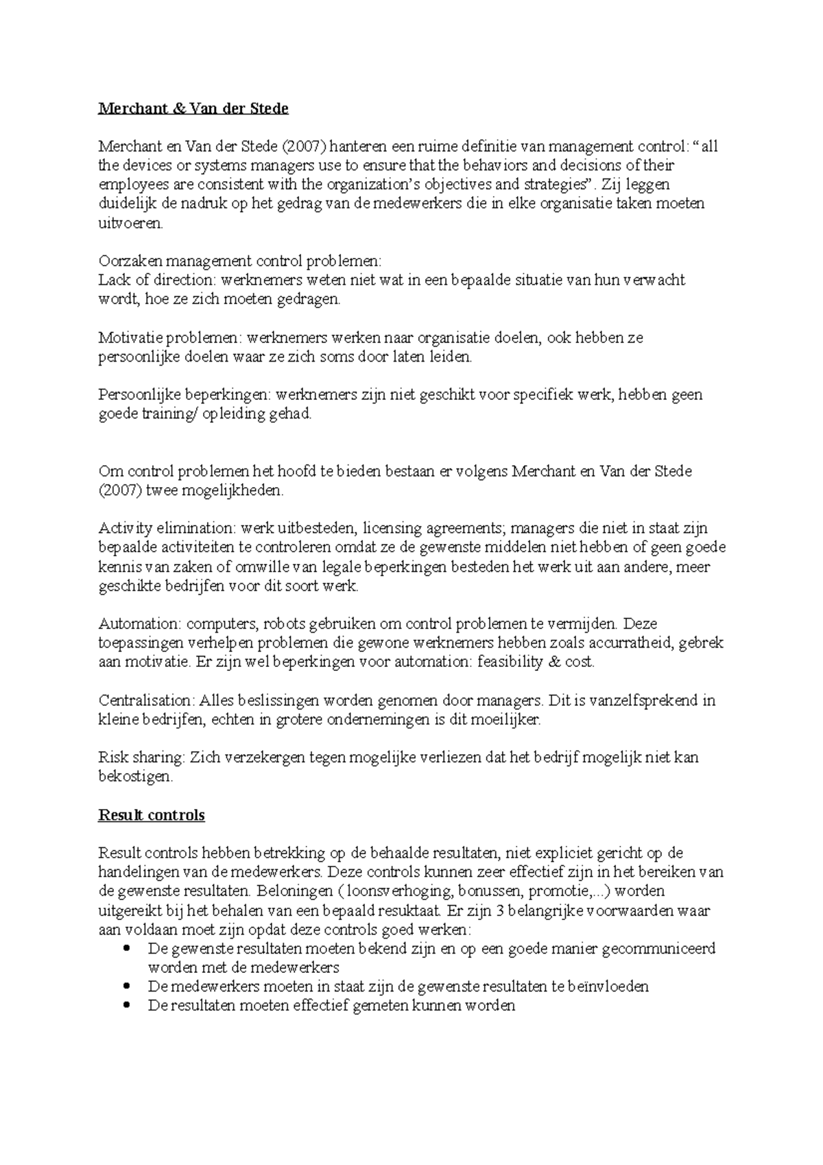 2 - studietaak 2.1 - Merchant & Van der Stede Merchant en Van der Stede ...