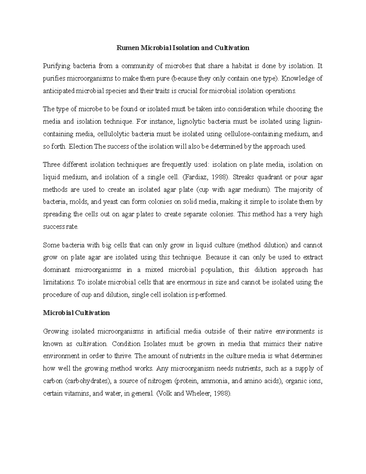 Rumen Microbial Isolation and Cultivation - Rumen Microbial Isolation ...
