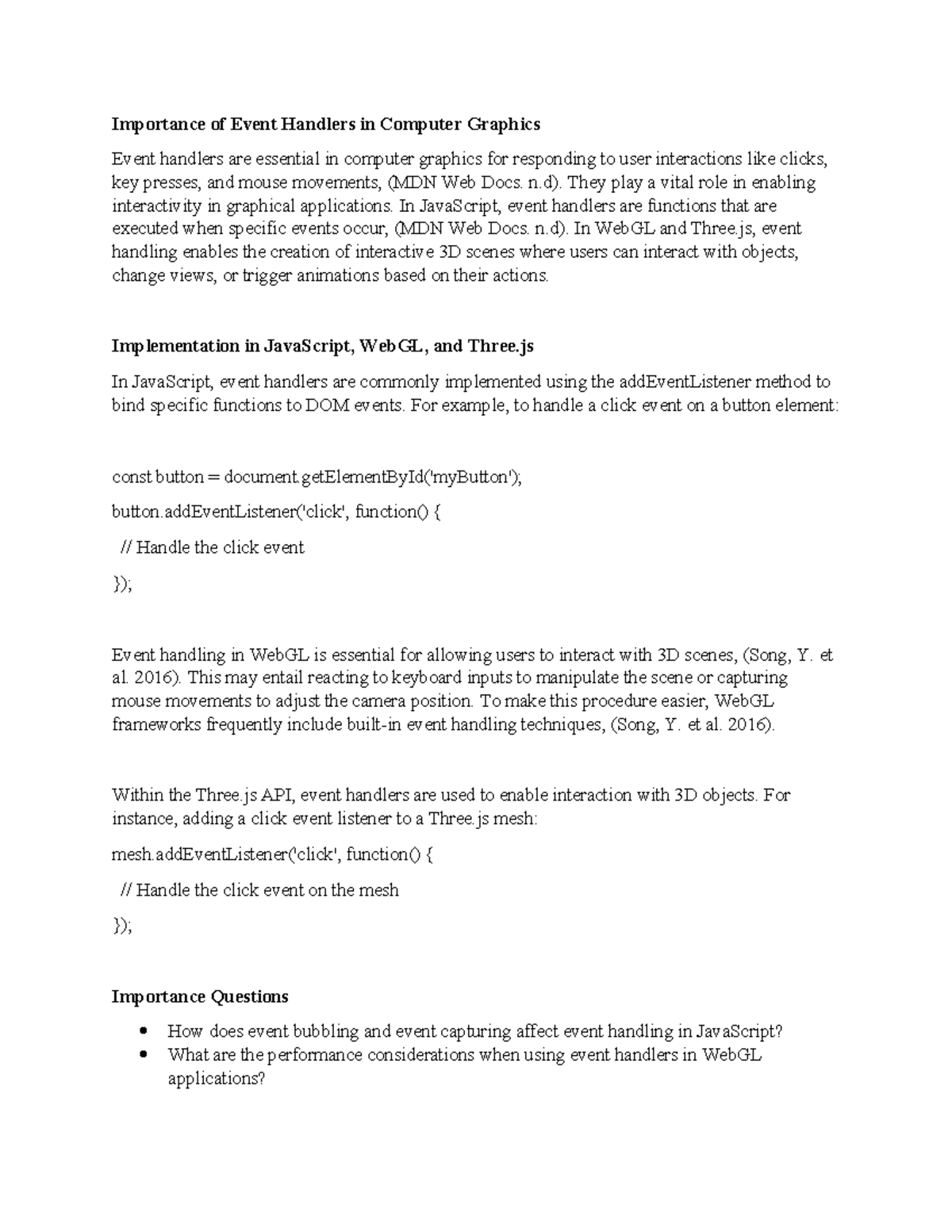 CS4406 Discussion Assignment Unit 5 - Importance of Event Handlers in ...