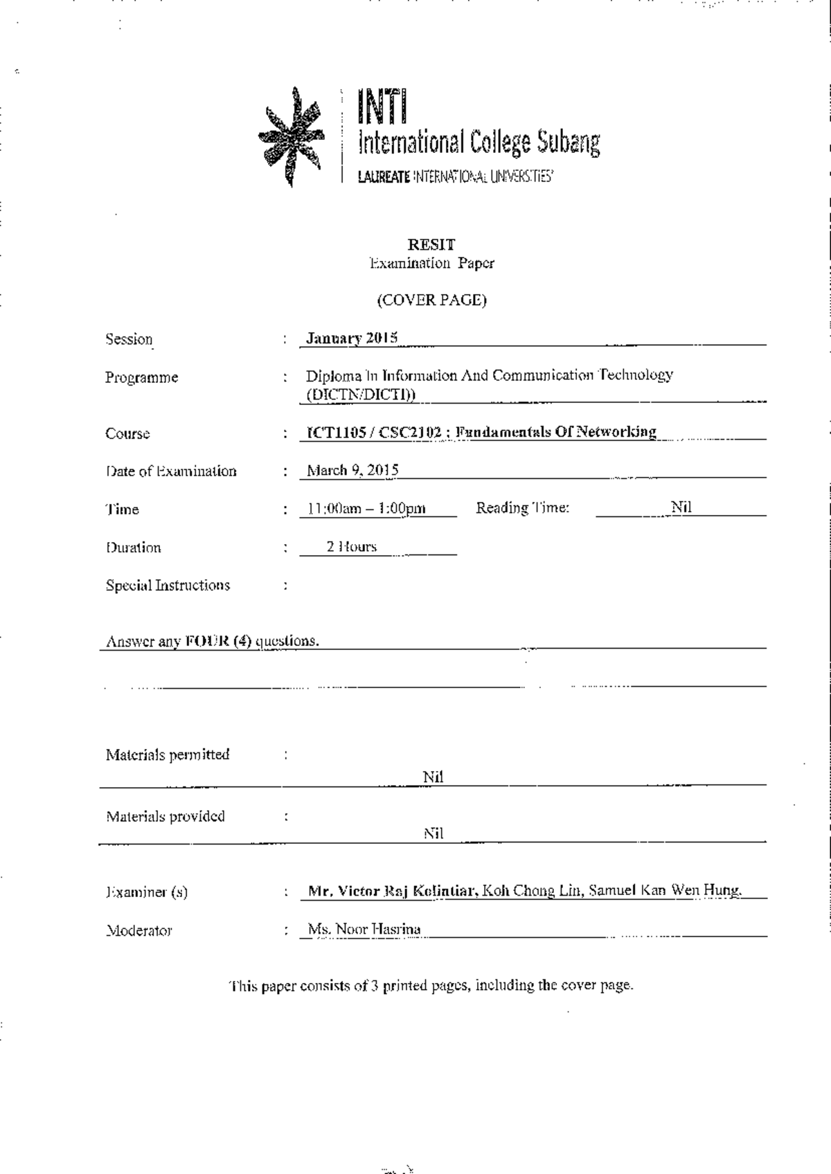 ICT1105 (Final) - INTI International College Subang LAUREATE ...