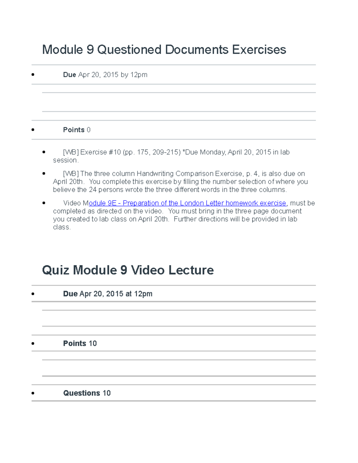 Module 9 Questioned Documents Exercises - Module 9 Questioned Documents Exercises Due Apr 20 ...