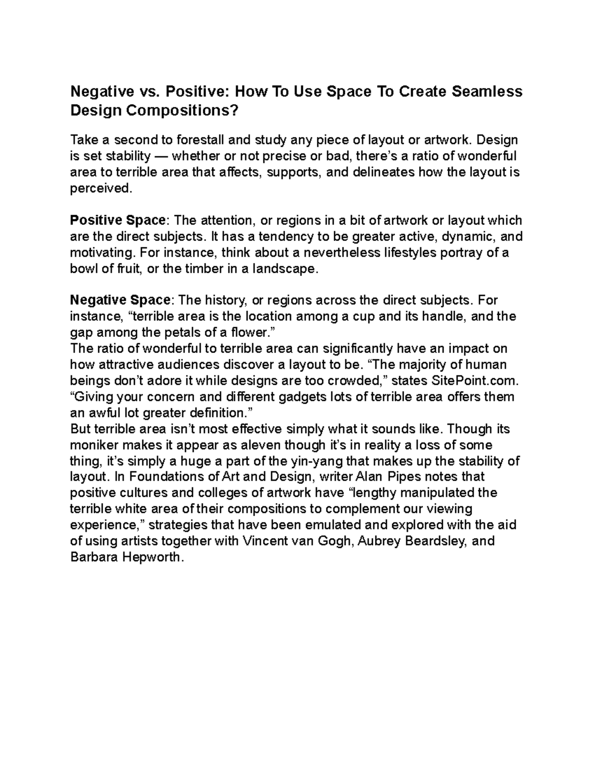 Negative vs. Positive How To Use Space To Create Seamless Design ...