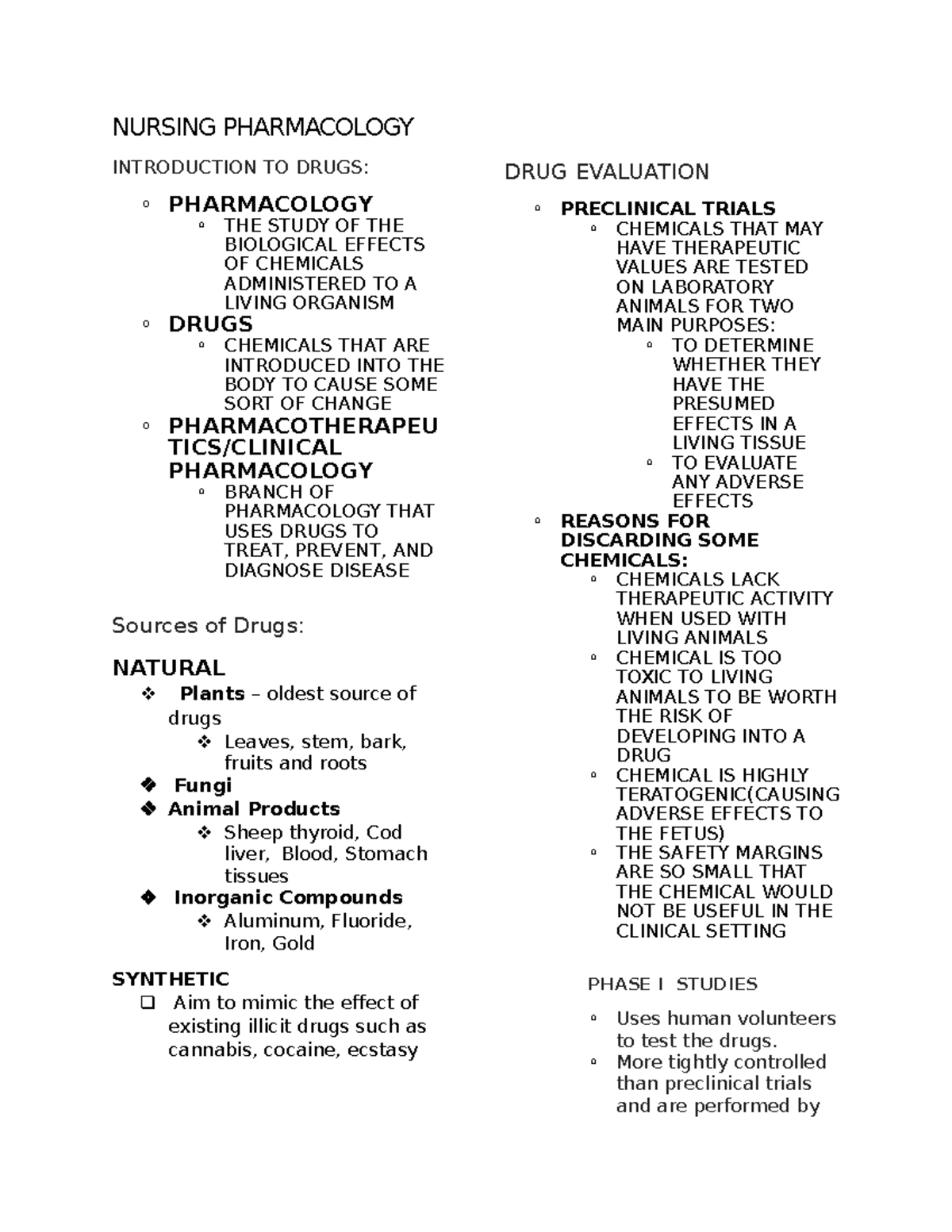 Nursing pharmacology reviewer quiz - NURSING PHARMACOLOGY ...
