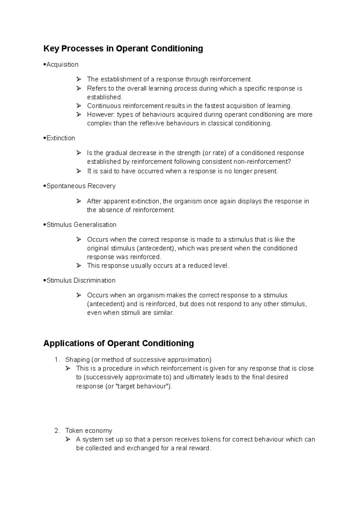 Operant conditioning Theory Notes - UJ - Studocu