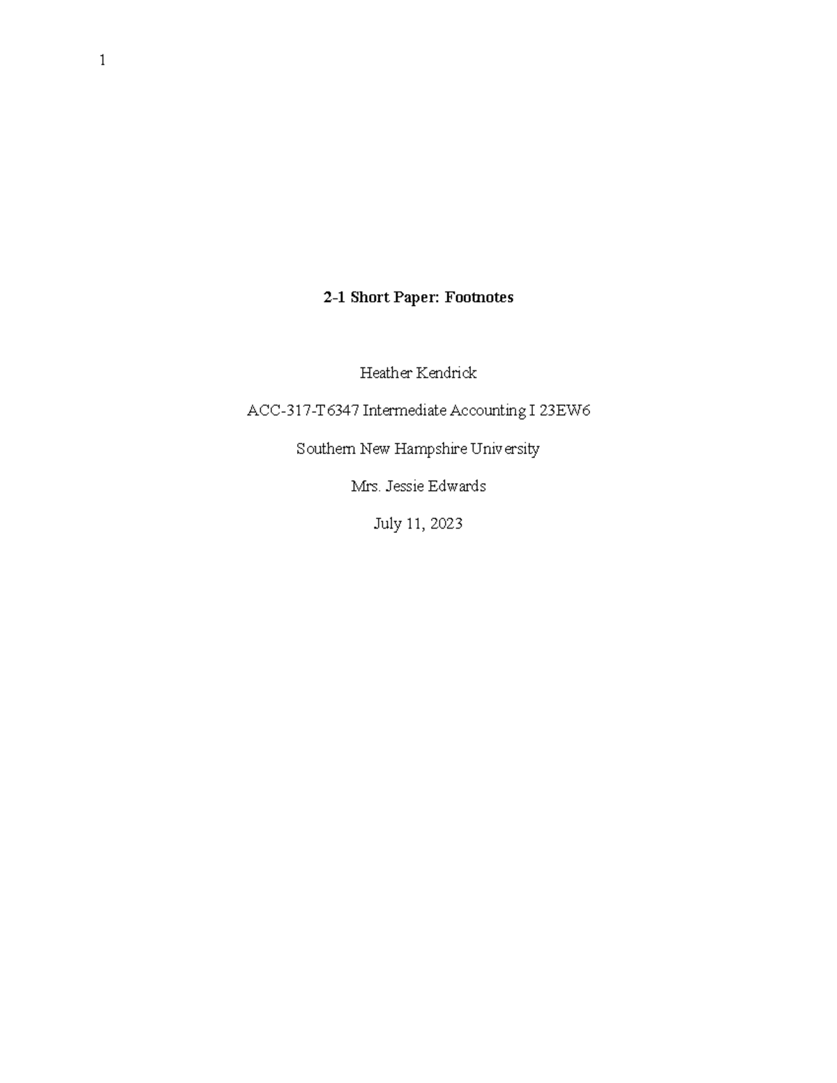 2 1 Short Paper Footnotes 1 2 1 Short Paper Footnotes Heather