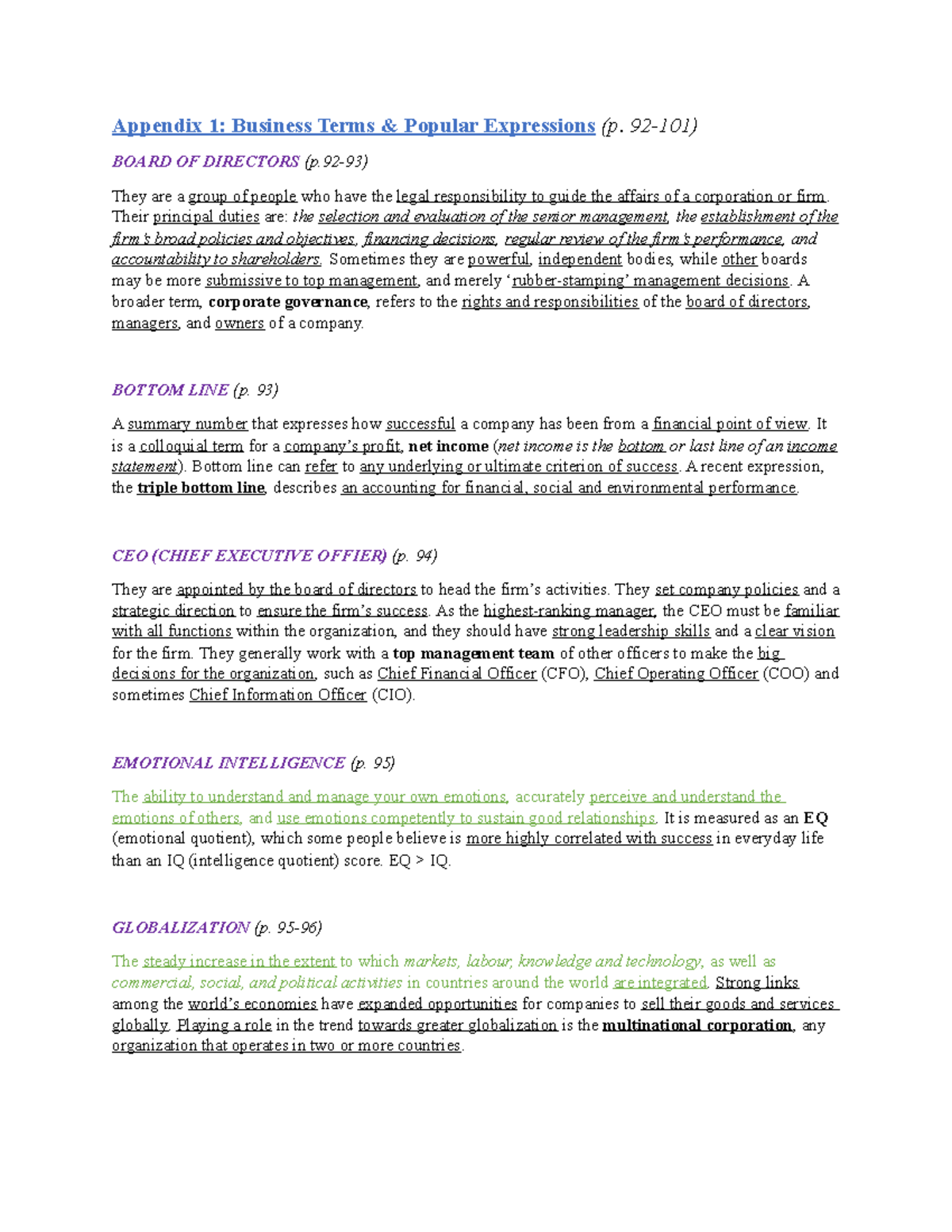 Appendix 1 - Business Terms and Popular Expressions - Appendix 1 ...
