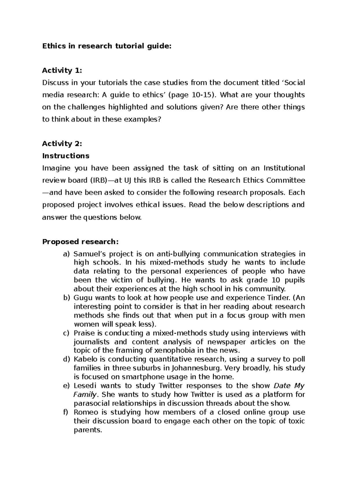 Ethics in research tutorial guide for beginners - Ethics in research ...