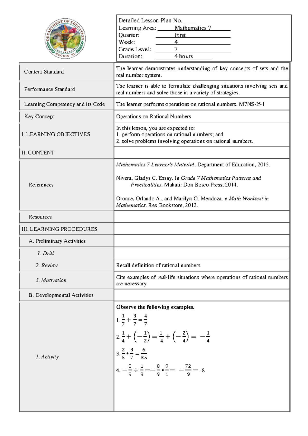 Ilide - naa - Content Standard The learner demonstrates understanding ...
