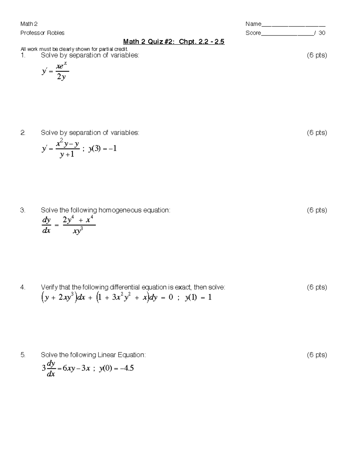 Math 2 Quiz #2 linear algebra - MAT 3 - Studocu