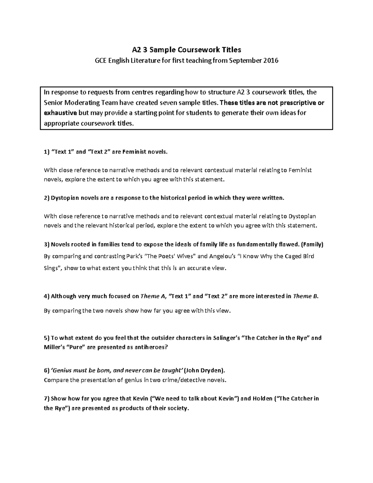 A2AS ELIT Revised Internal Assessment 21129 - A2 3 Sample Coursework ...