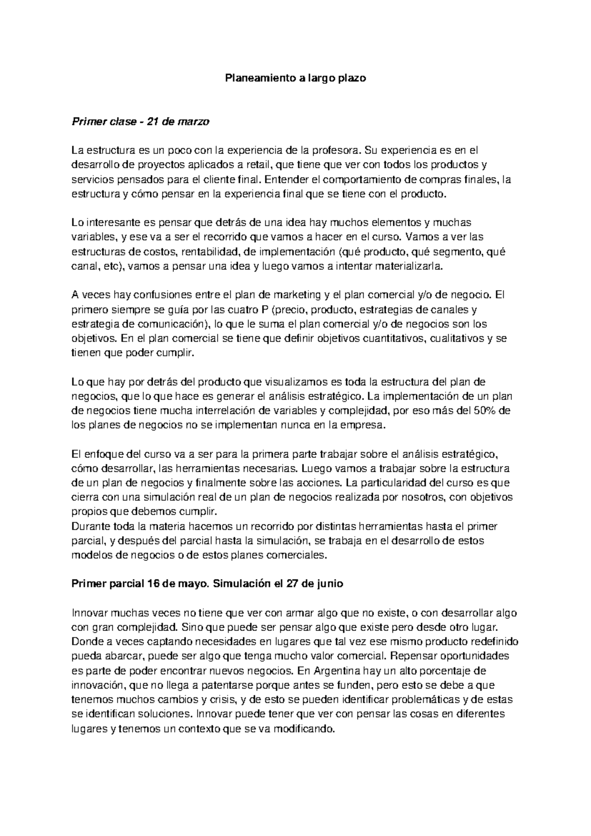 Apuntes - PLP 2022 - Planeamiento a largo plazo Primer clase - 21 de ...