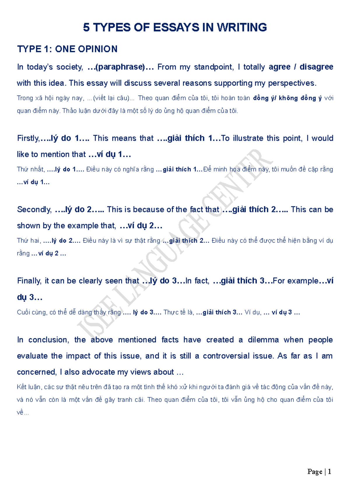 5 Types of Essays in Writing New - 5 TYPES OF ESSAYS IN WRITING TYPE 1 ...