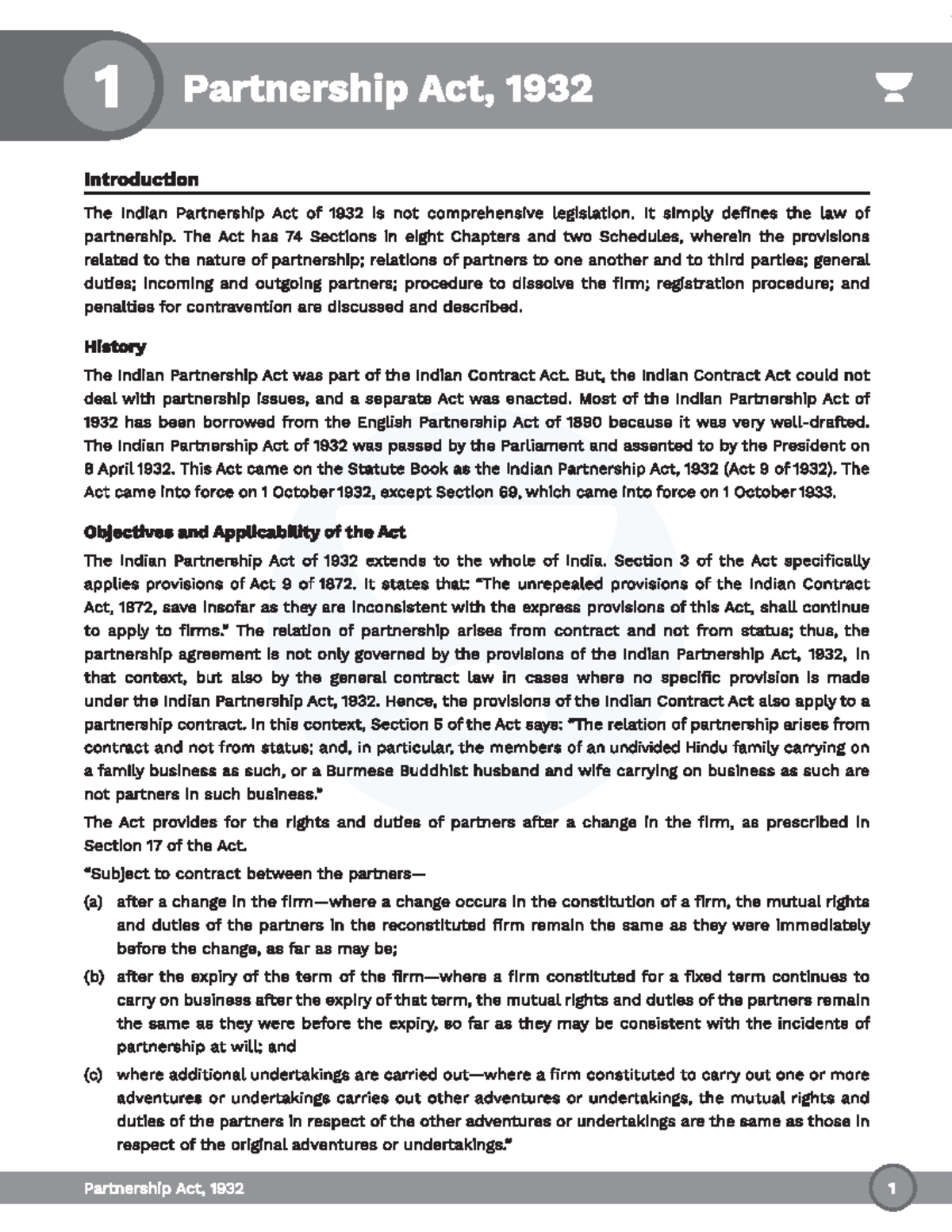 Partnership-Act - law - 1 Partnership Act, 1932 Introduction The Indian ...