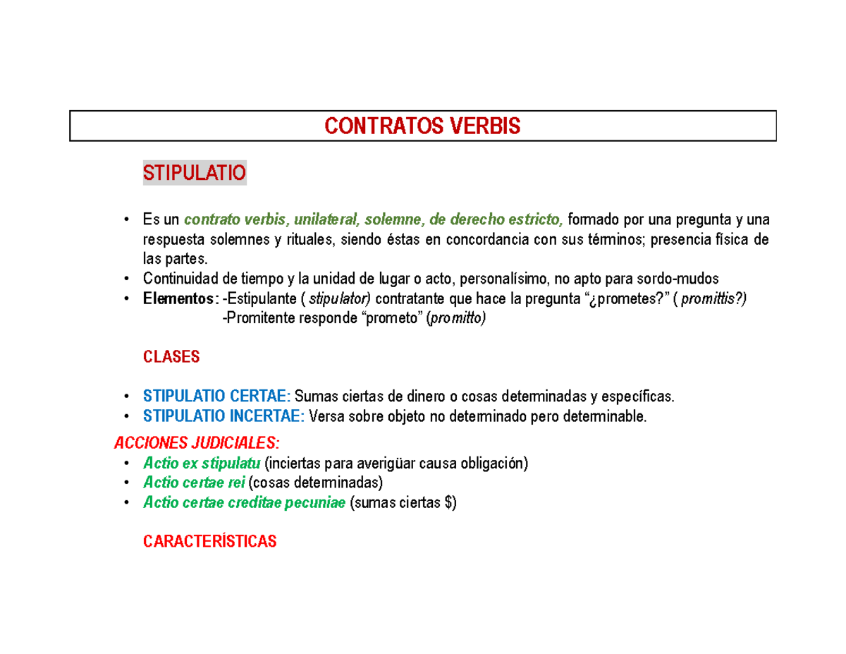 Resumen CTOS Y Procedimiento Romano REV Unisabana - CONTRATOS VERBIS ...