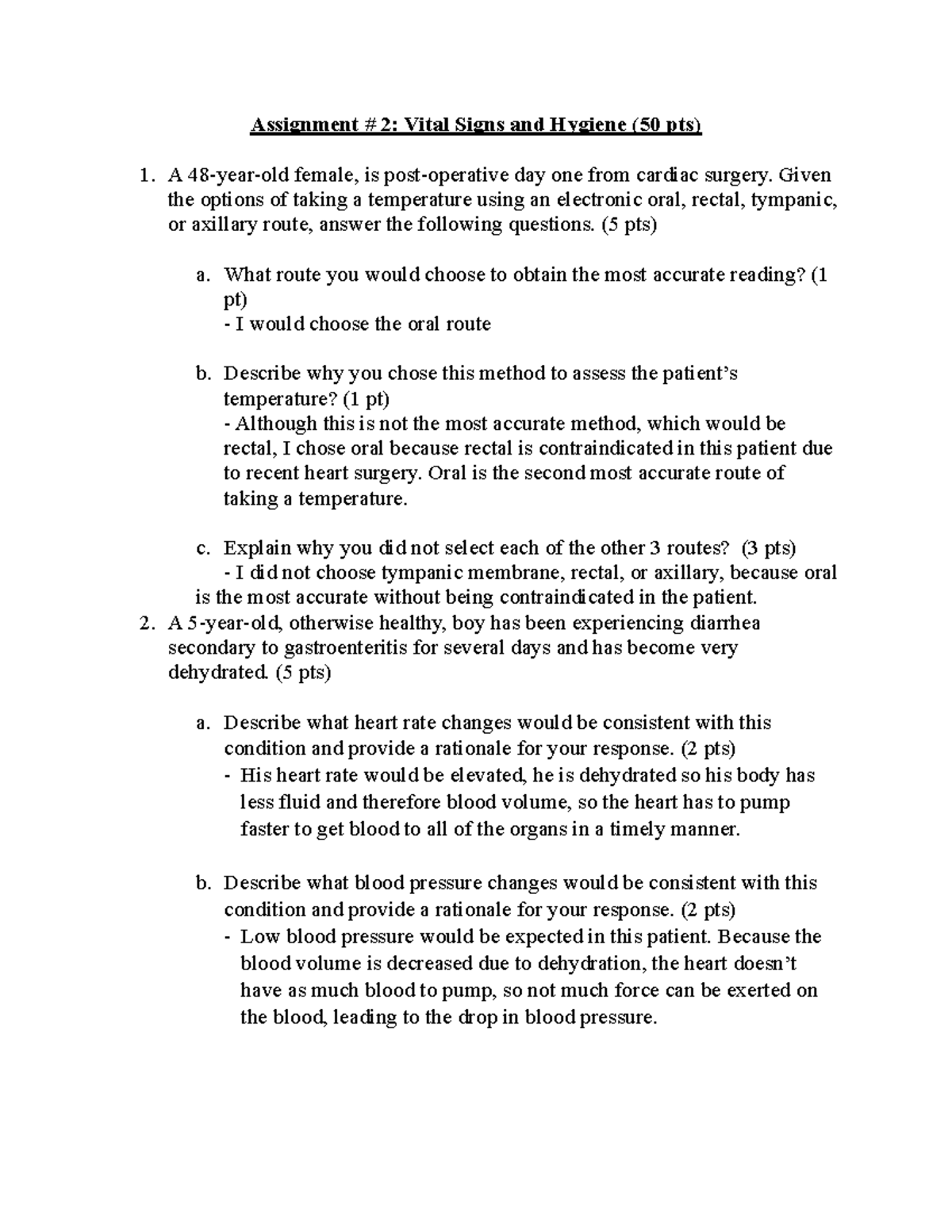 Assignment # 2- Vital Signs and Hygiene Fall 2022[49] - Assignment # 2 ...