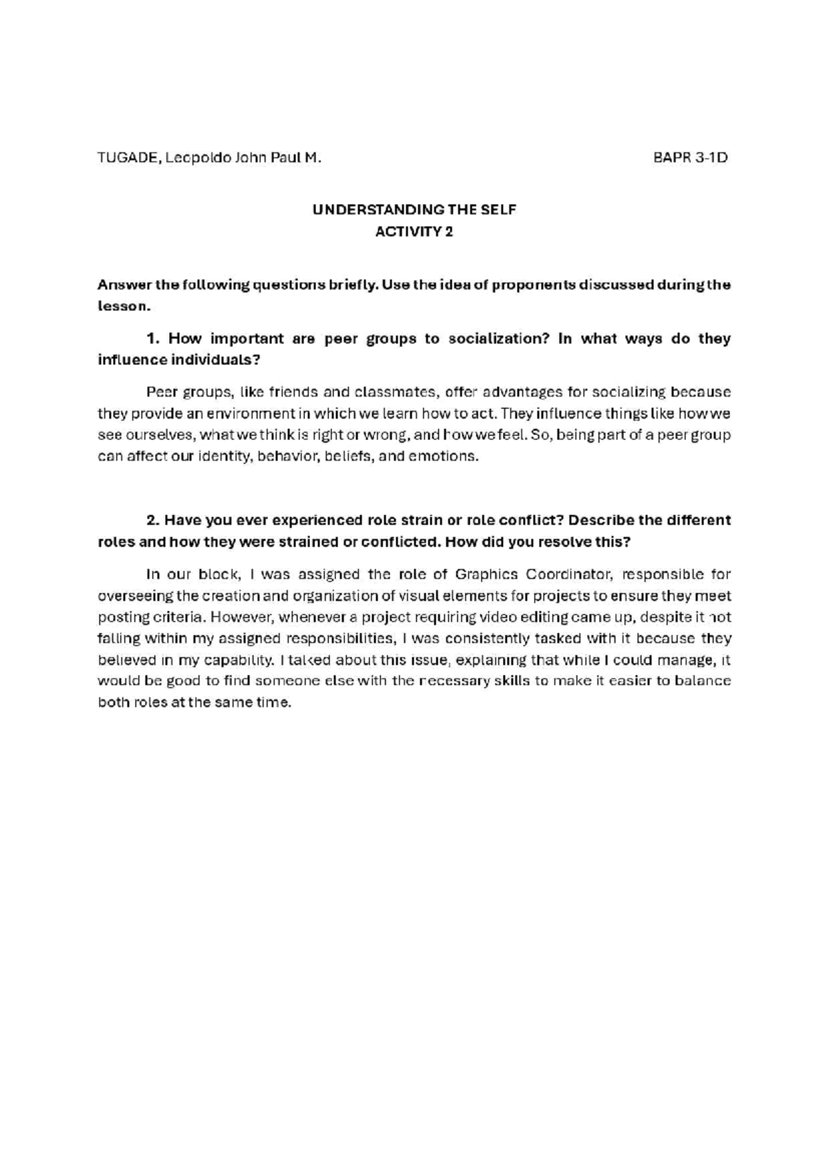 Activity&Assessment 2 Leopoldo John Paul Tugade BAPR31D - TUGADE ...