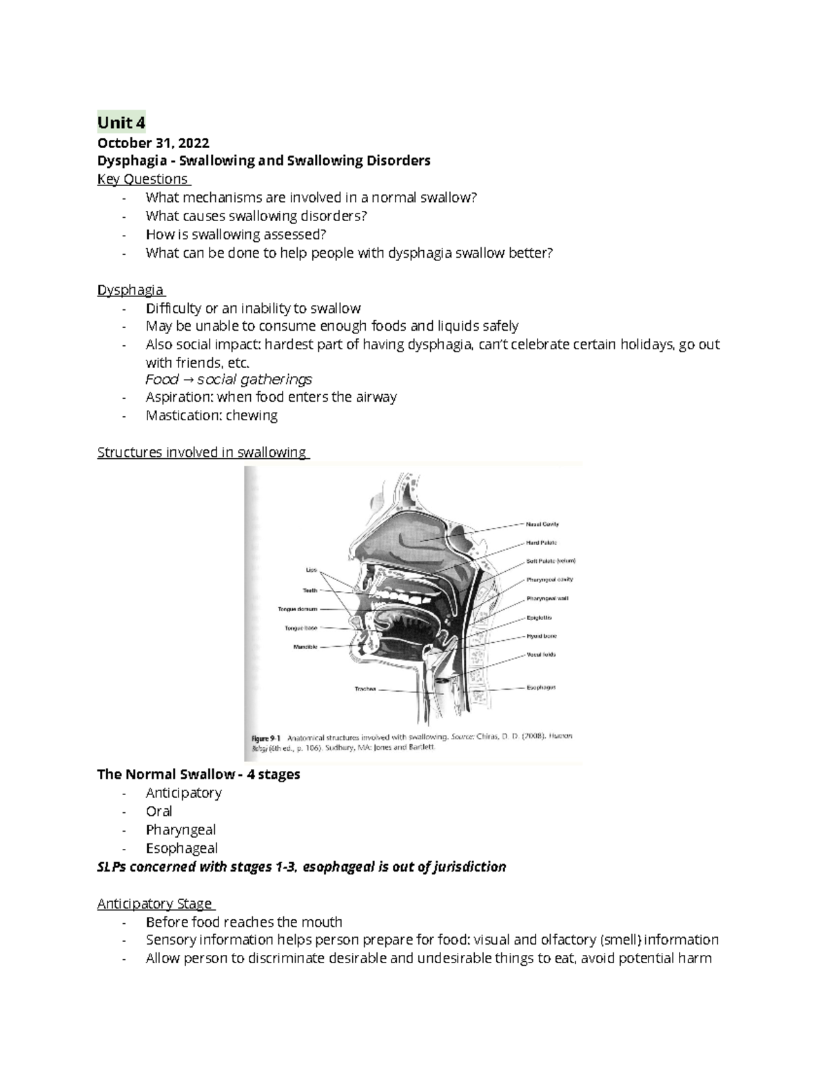 SLH Unit 4 Notes - This is Unit 4 of Intro to Speech Language and ...