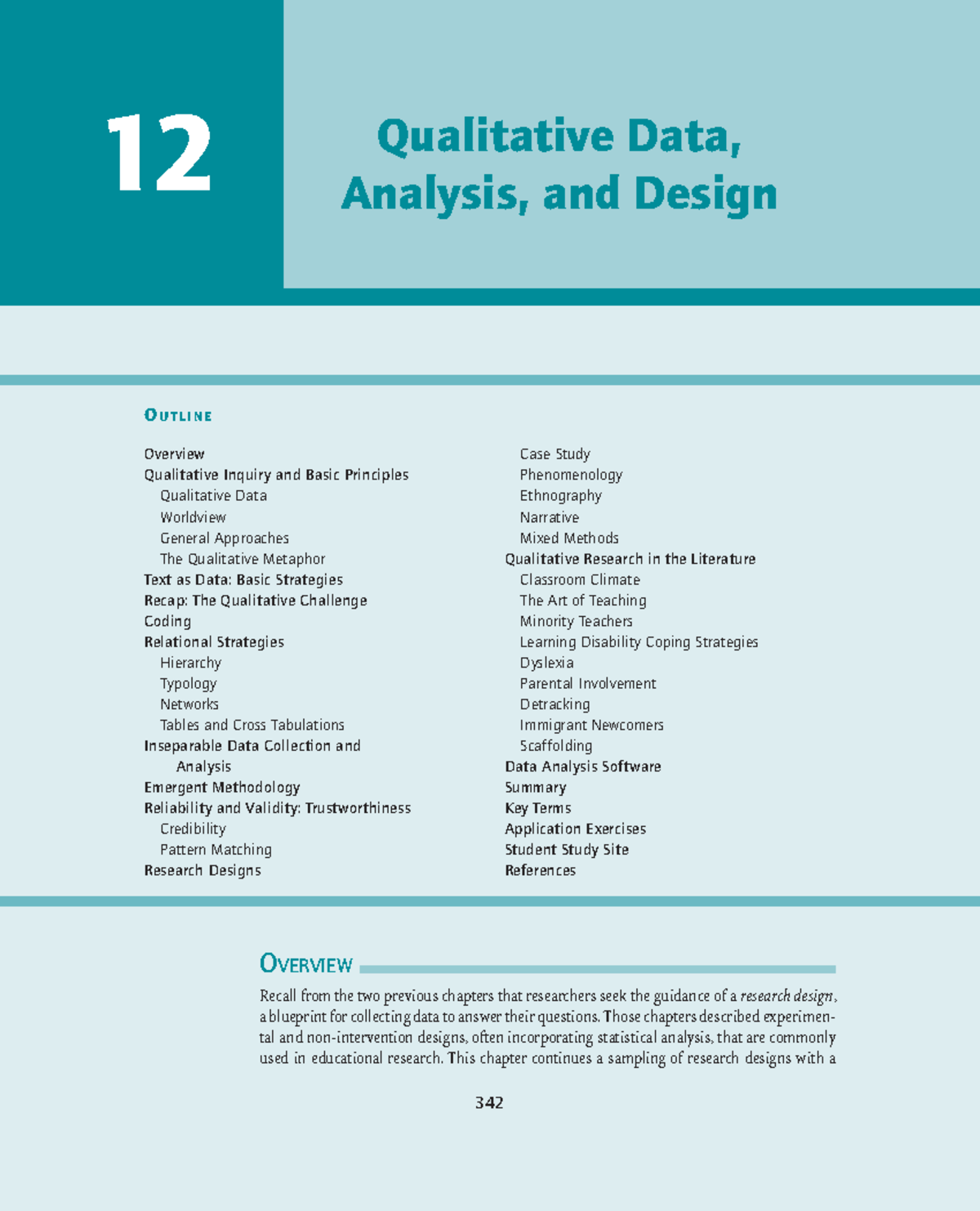 Qualitative data, Analysis and Design - 342342 12 Overview Qualitative ...