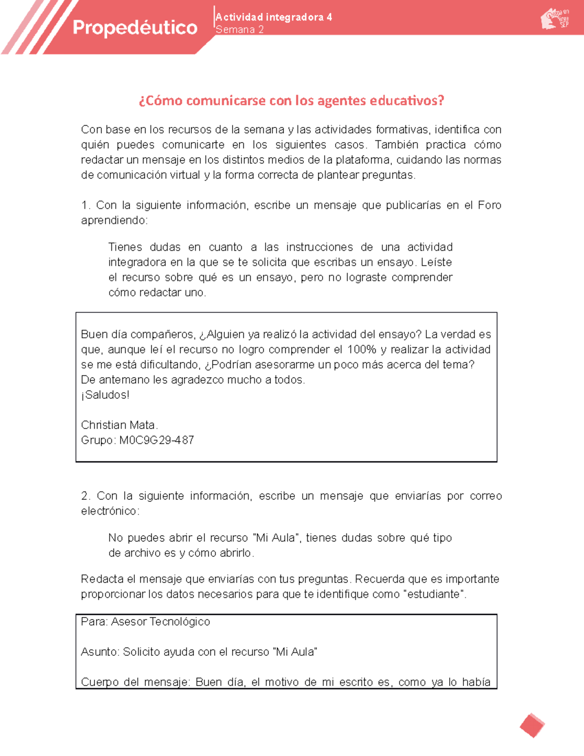 Actividad Integradora 4 Modulo Propedeutico 2021 C mo Comunicarse
