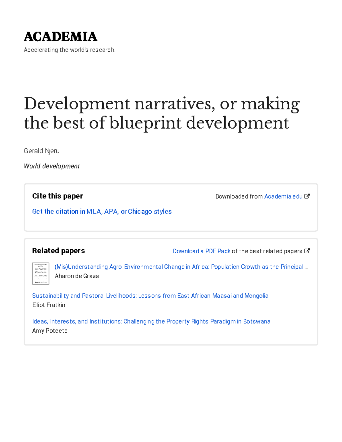 Blueprint 2 - Accelerat ing t he world's research. Development ...