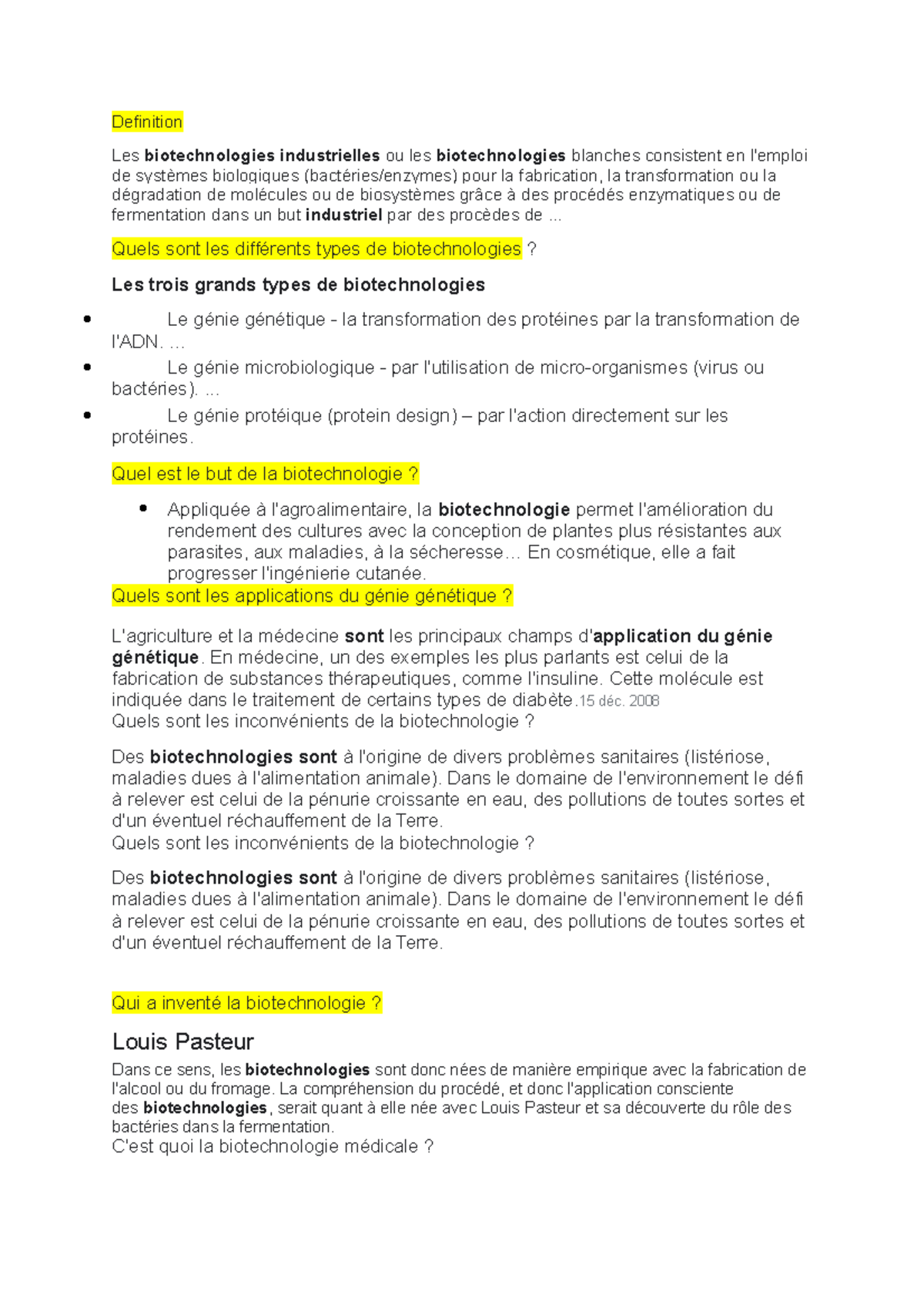 Quels sont les différents types de biotechnologies - Definition Les biotechnologies ...