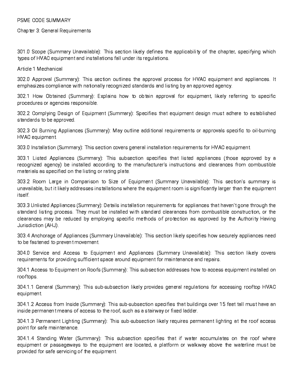PSME-CODE- Summary - PSME CODE SUMMARY Chapter 3: General Requirements ...