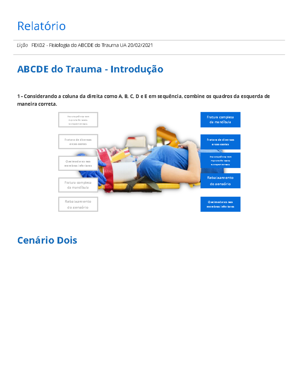FEX02 - Fisiologia do Abcde do Trauma UA 20-02-2021 - Relatório Lição ...