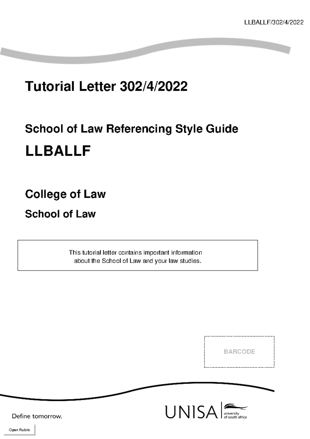 Tutorial letter 302 2022 4 b - LLBALLF/3 02 / 4 / 2022 Tutorial Letter ...
