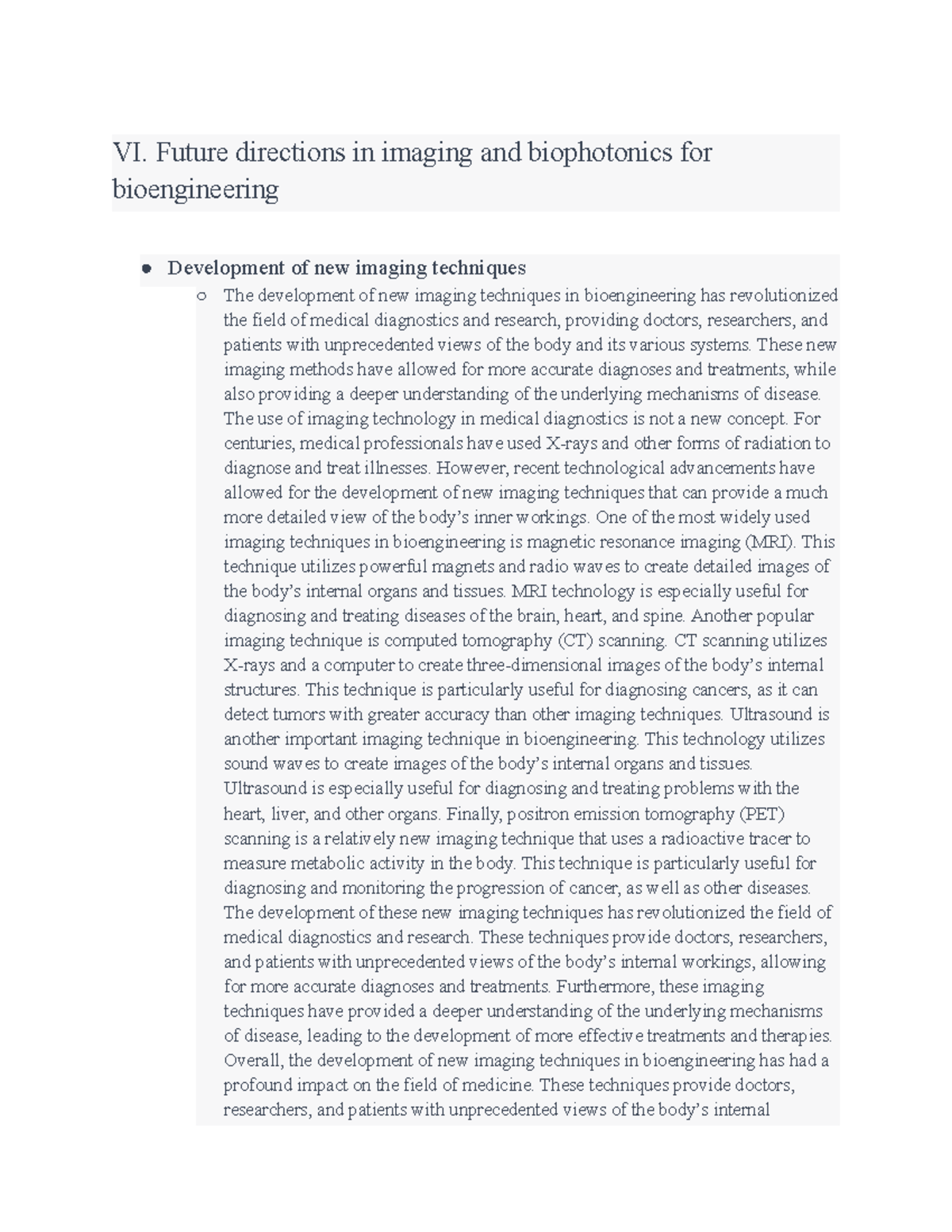 Future directions in imaging and biophotonics for bioengineering - VI ...