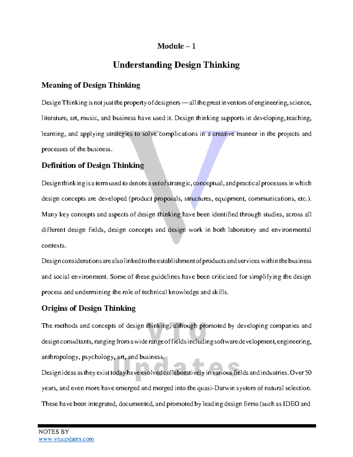 IDT Module 1 - NOTES BY Module – 1 Understanding Design Thinking ...