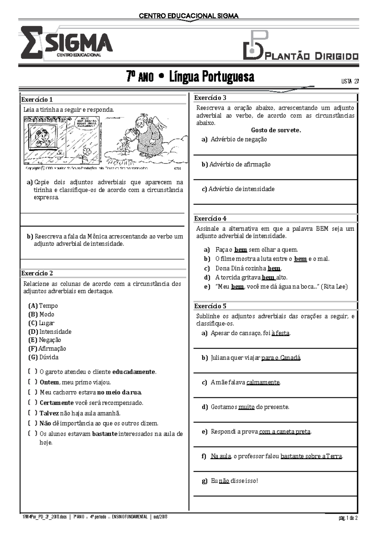 17M4Por PD 27 2018 - RESUMO - CENTRO EDUCACIONAL SIGMA 17M4Por_PD_27 ...