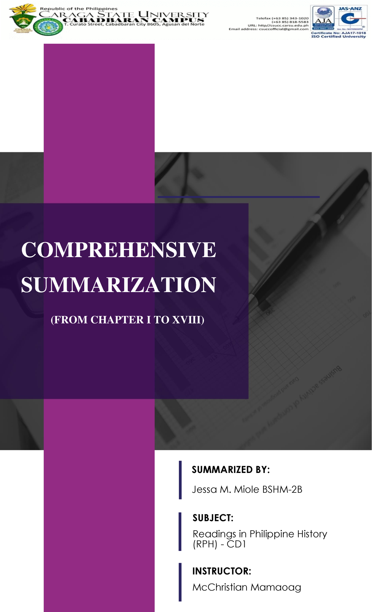 Comprehensive Summarization - 1 COMPREHENSIVE SUMMARIZATION (FROM ...
